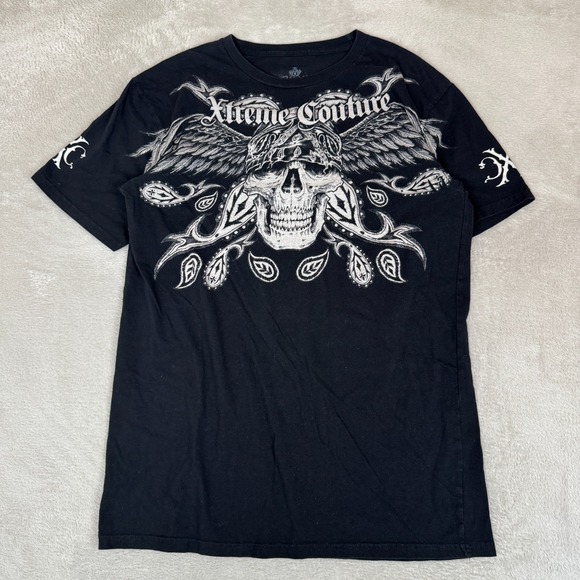 Xtreme Couture | Shirts | Vintage Y2k Xtreme Couture Skull Wings Shirt ...